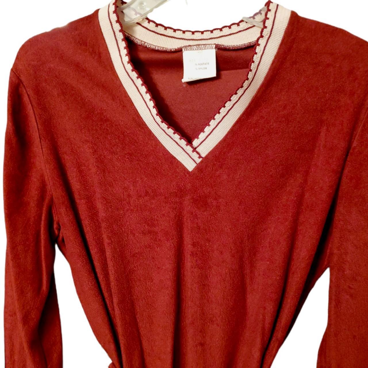 Vintage 70s 80s Terry Cloth Velour Dress V-neck Long... - Depop