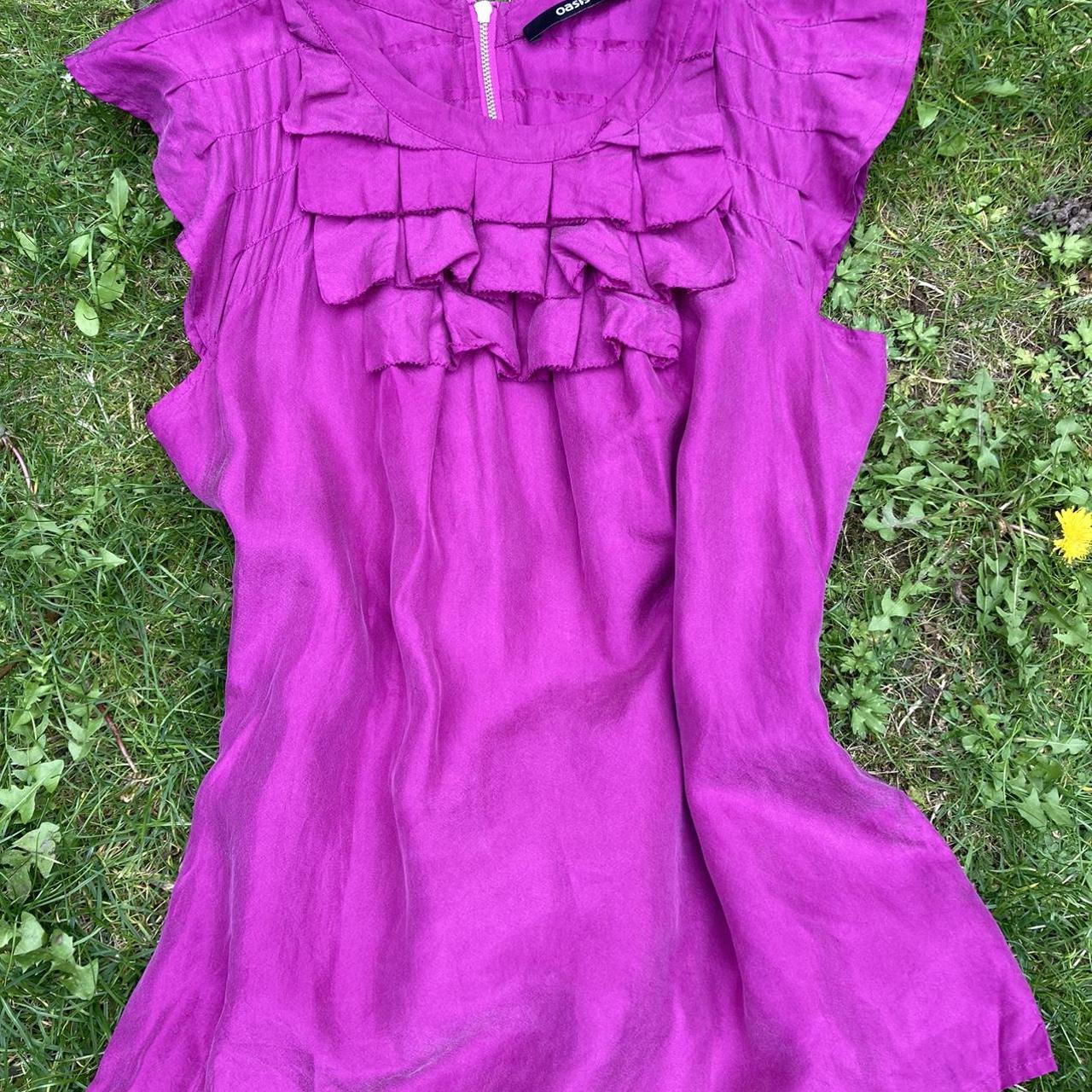 Oasis 100% silk blouse Pink Sleeveless Good... - Depop