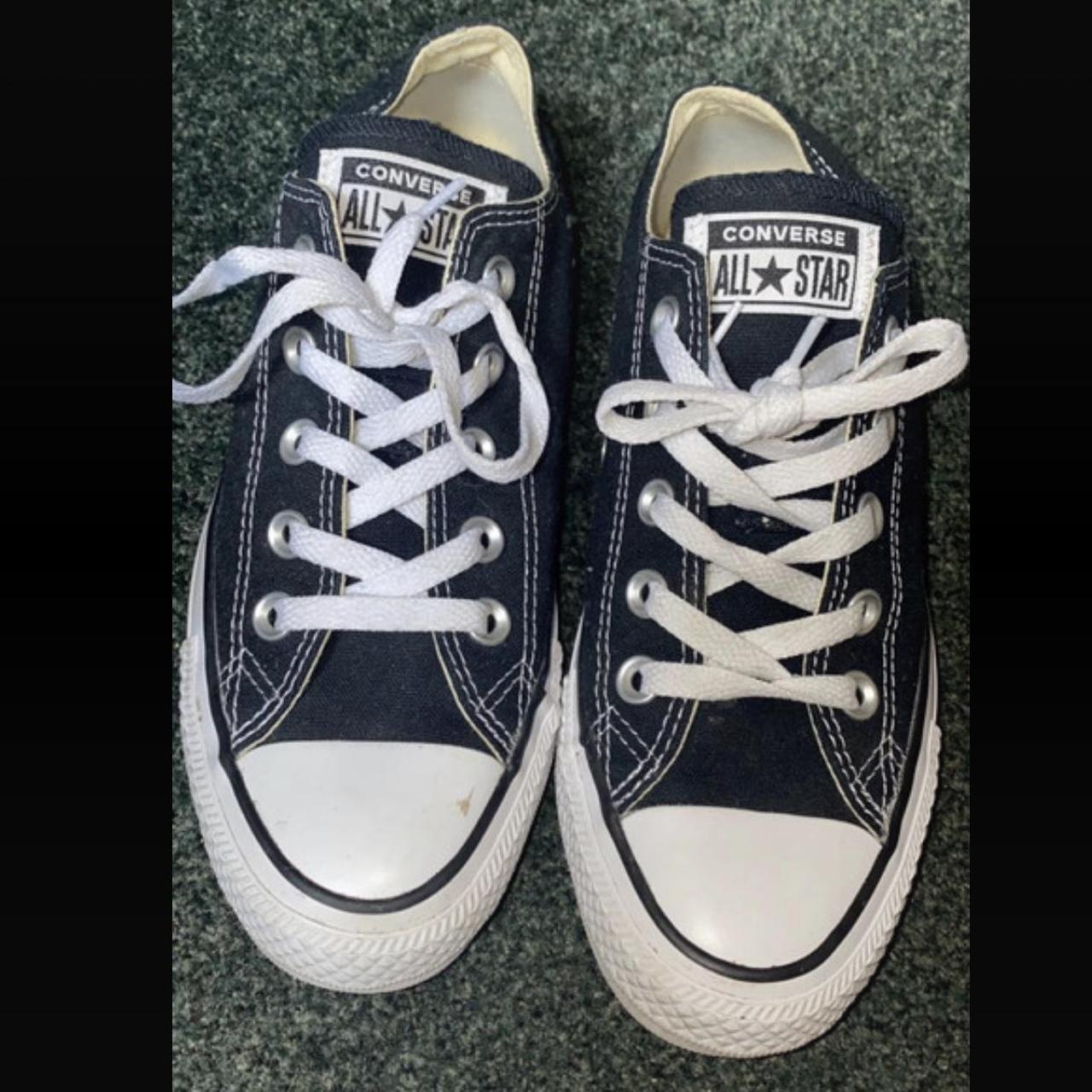 Black & white converse, size 4 Unisex Only worn... - Depop