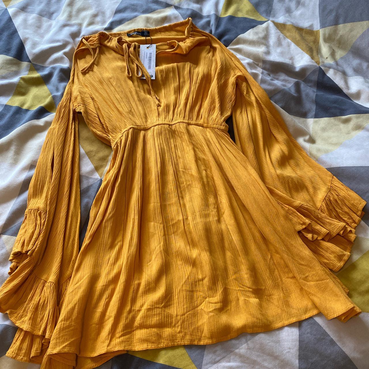 Mustard dress brand new with tags #boohoo #dress - Depop