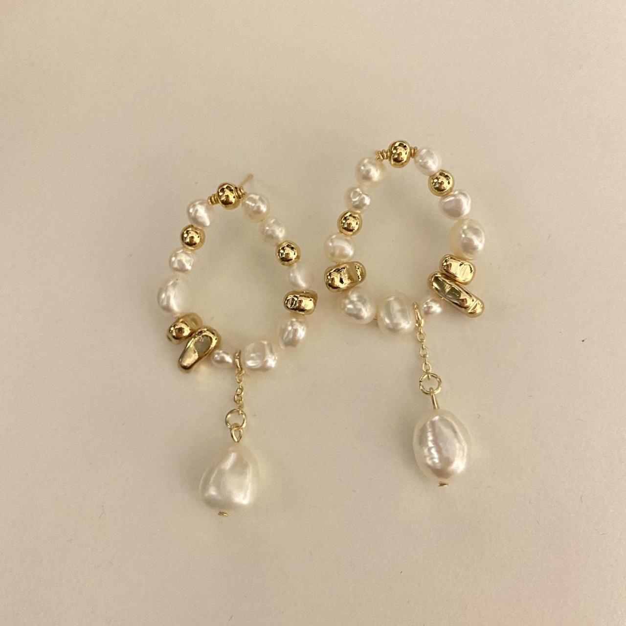 Pearl loop earrings 🤍 Details: - Material: 18k gold... - Depop
