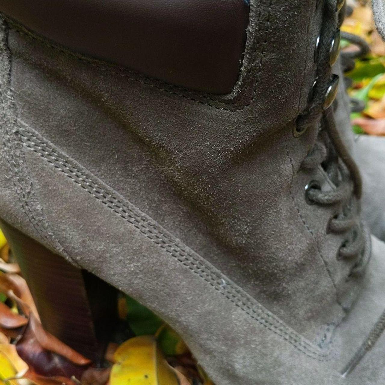 BCBG Maude Suede Leather Lace Up Heel Booties... - Depop