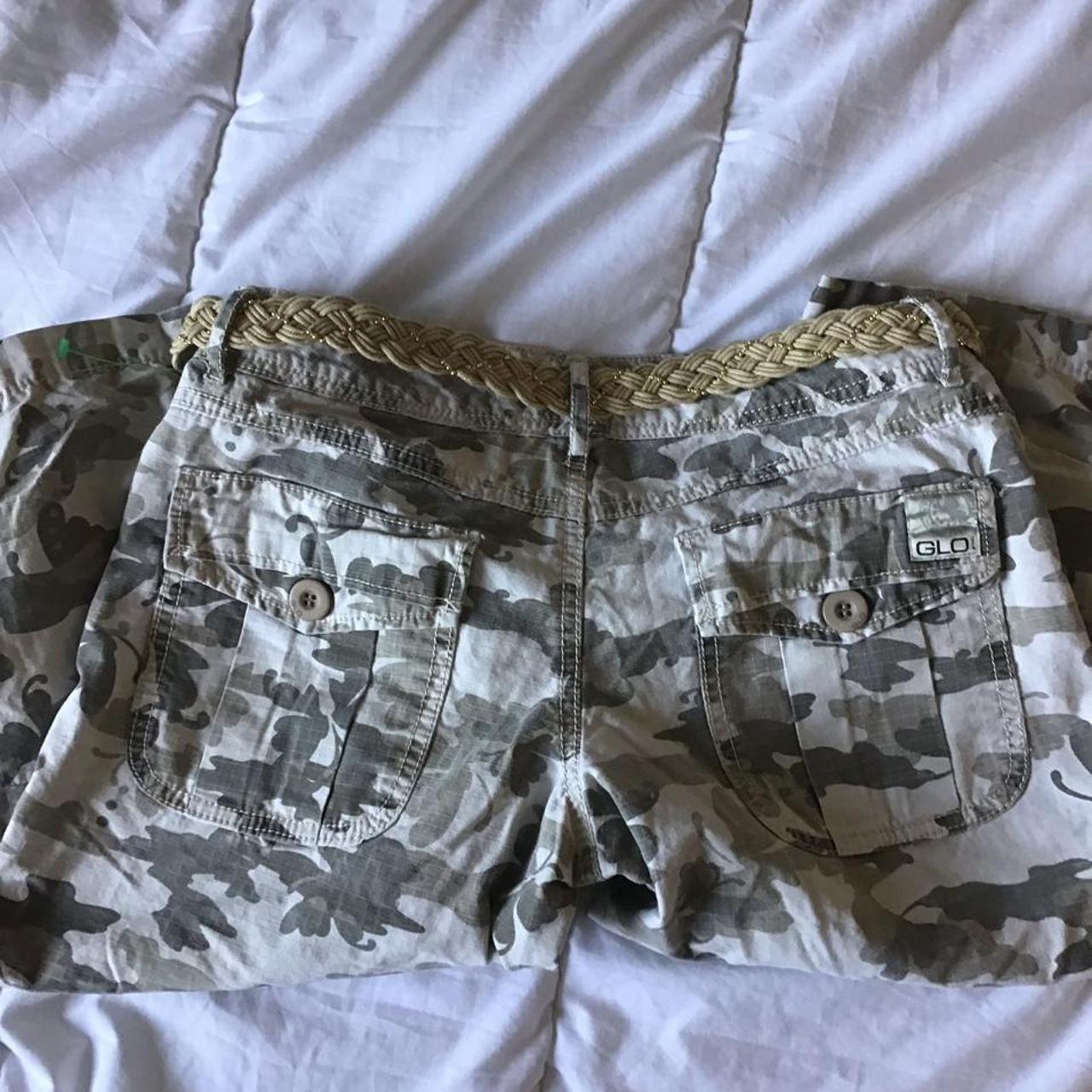 Army capris with the army print being butterflies... - Depop