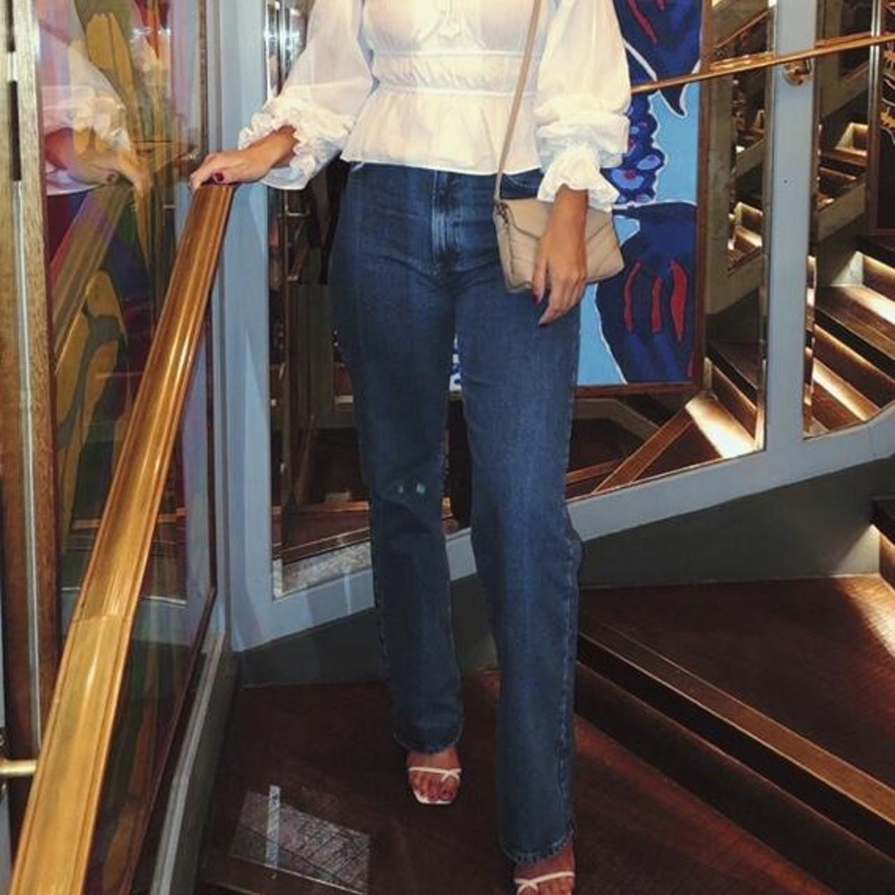 Zara 1975 high rise full length jeans // worn once 💚... - Depop