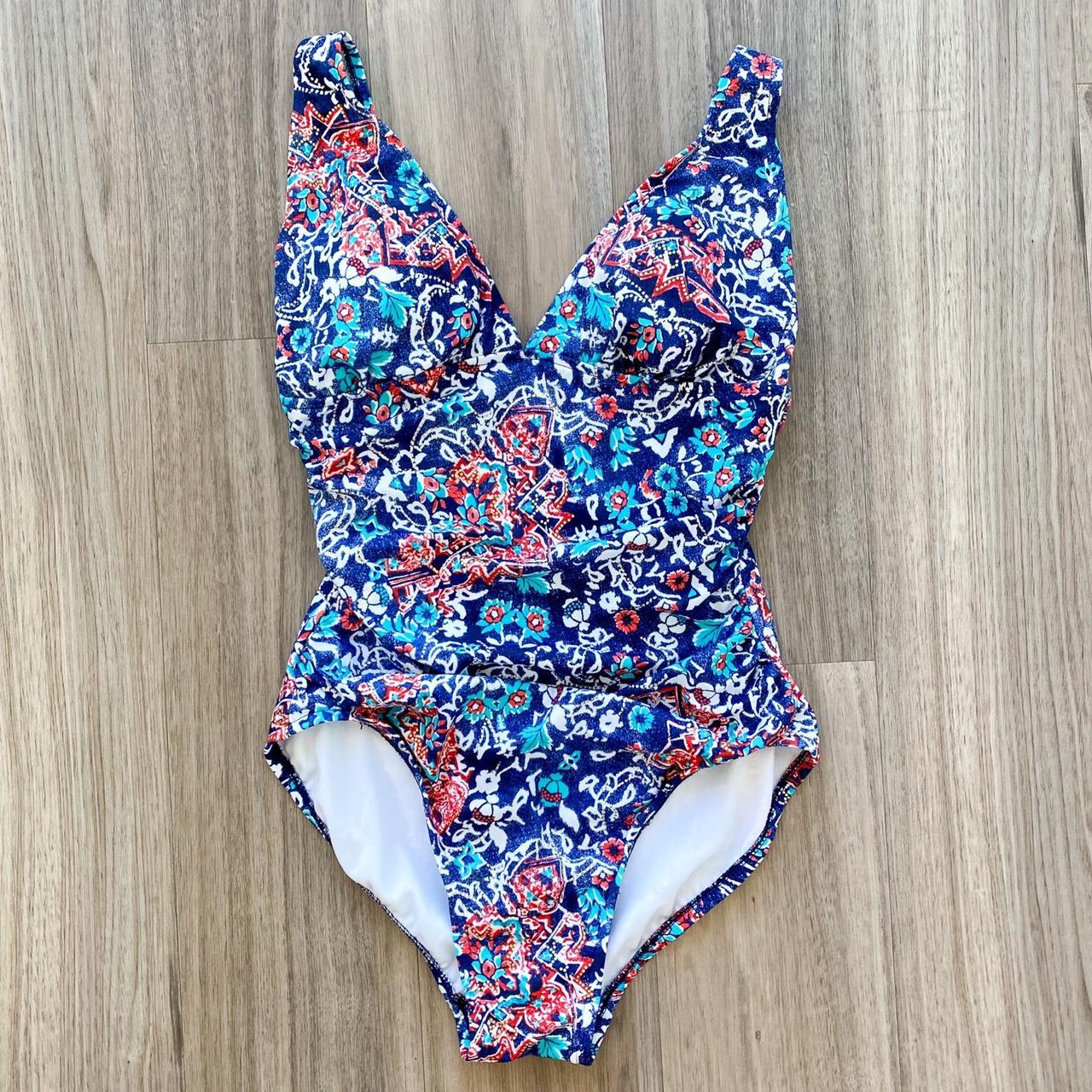 Vintage Inspired Floral One Piece Swimsuit 💧 Super Depop