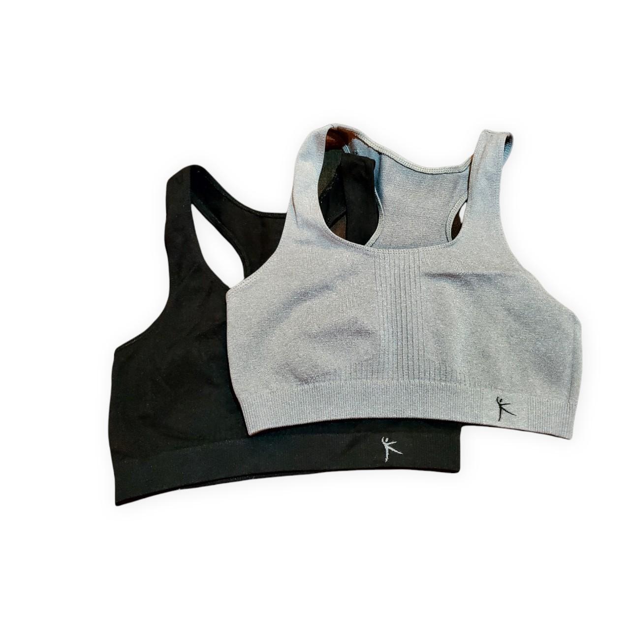 Black and Grey Danskin Sports Bra *Tag is faded on... | Depop