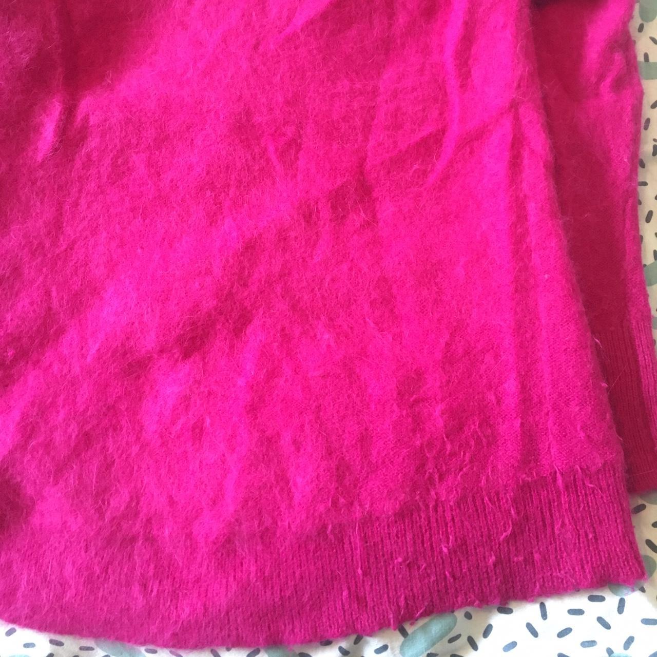 Sandro bright fuchsia pink angora jumper. Very cosy... - Depop
