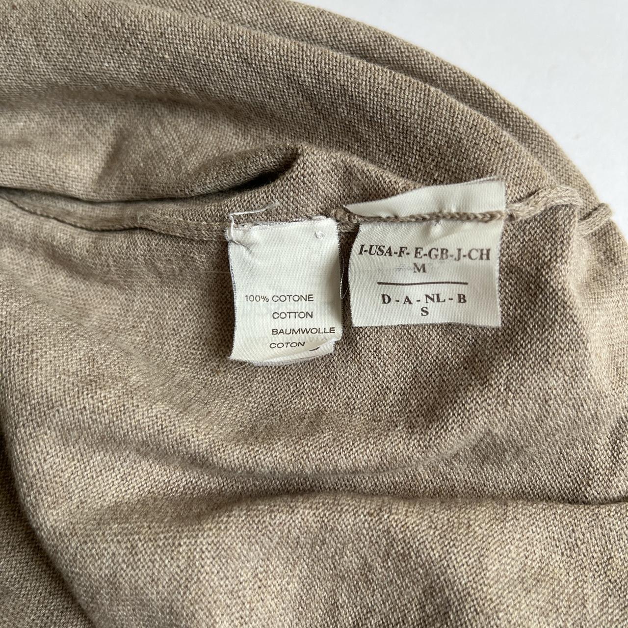 Brunello Cucinelli light brown large cotton V neck... - Depop