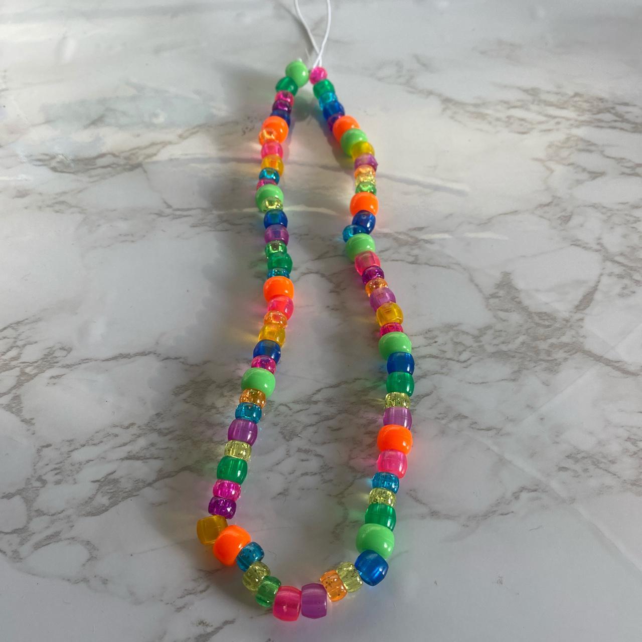 Beaded Rave Phone Charm Handmade Elastic beaded... - Depop
