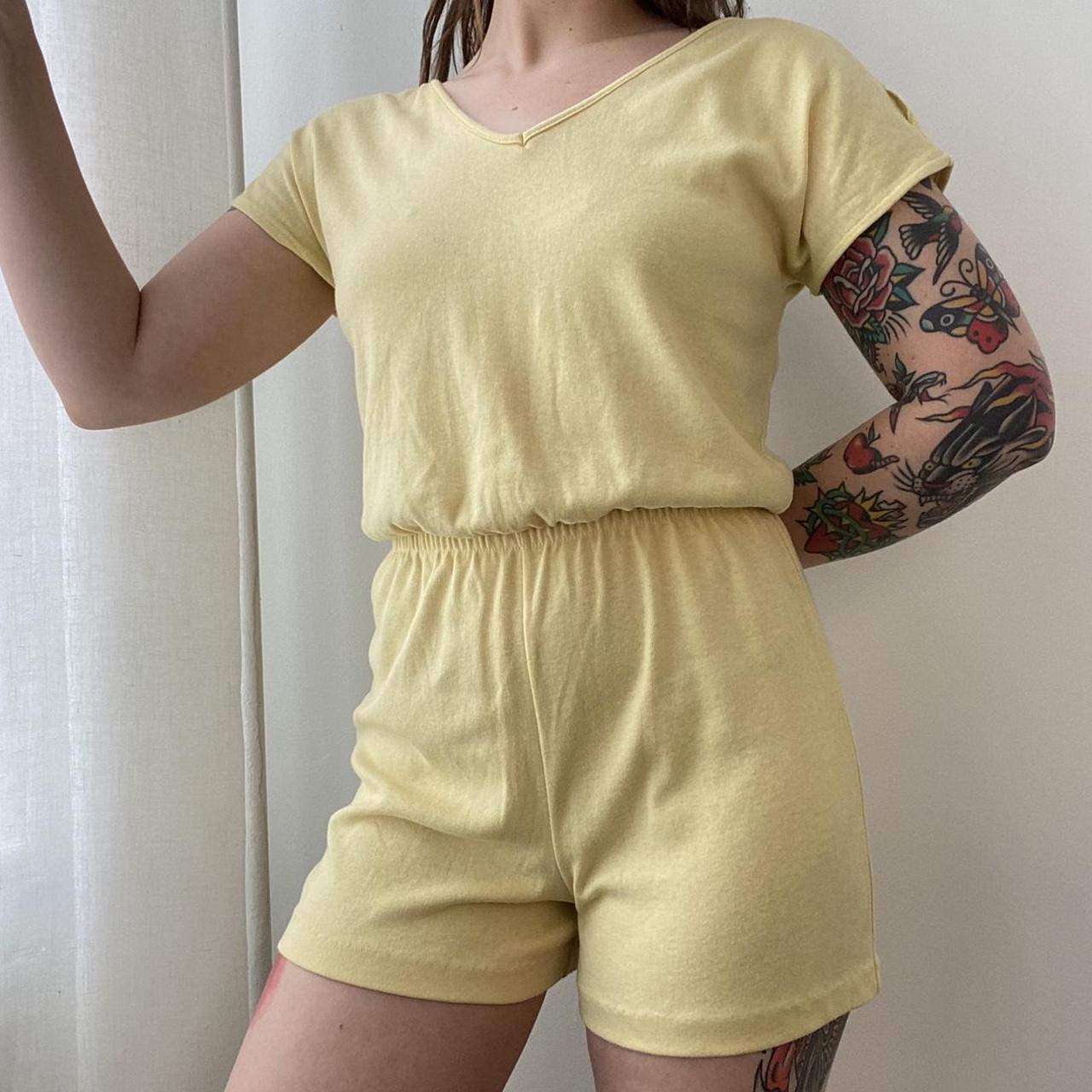 Avon Women's Yellow Playsuit-romper | Depop