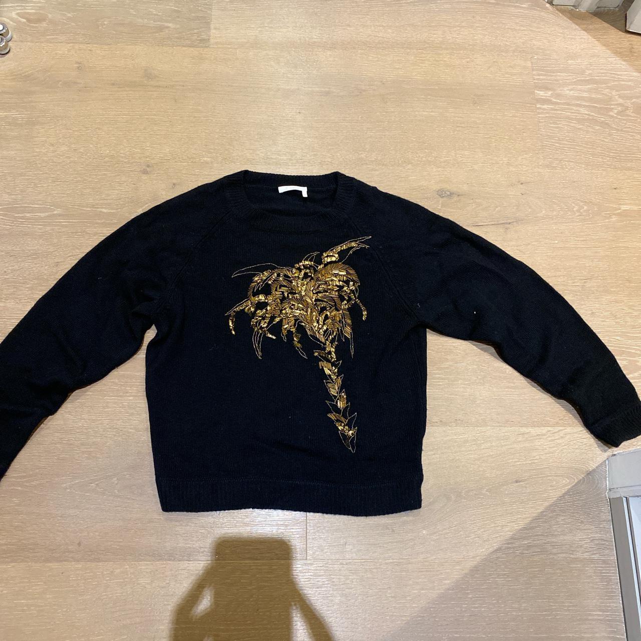 Chloe 55% cashmere 45% wool black and gold... | Depop