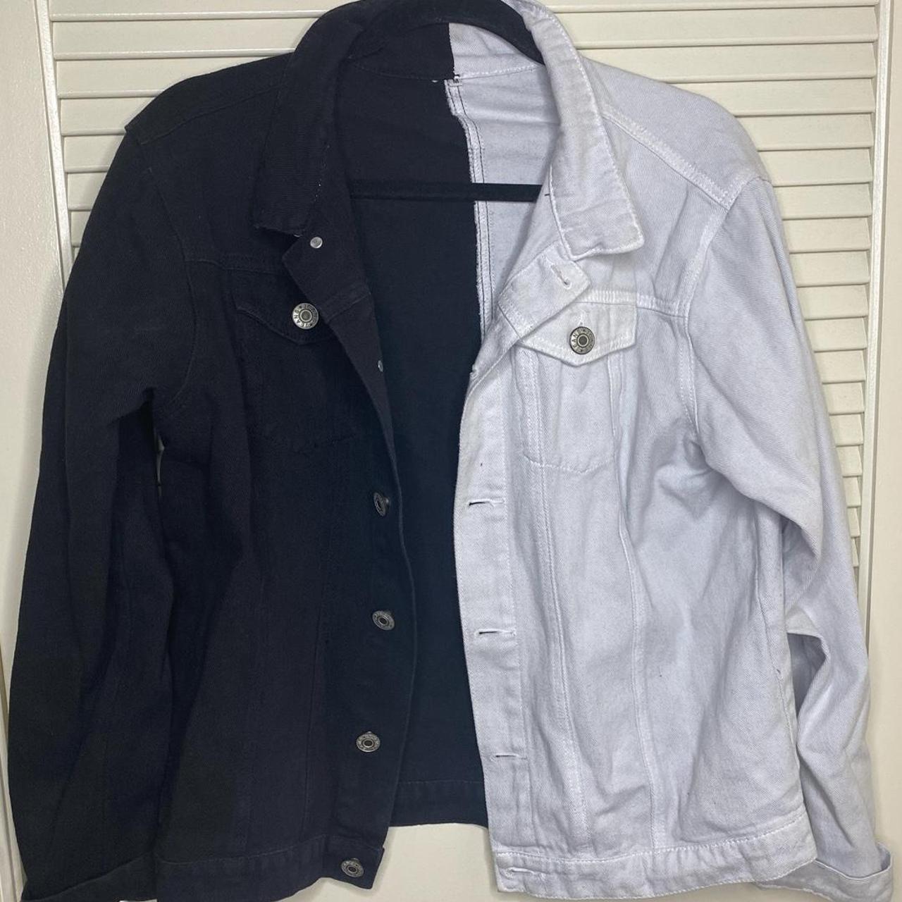 2 tone jean jacket Size medium Unisex #Zaful - Depop