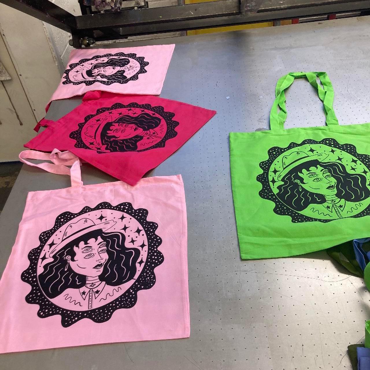 Handmade screen printed tote bags. Hand designed... - Depop
