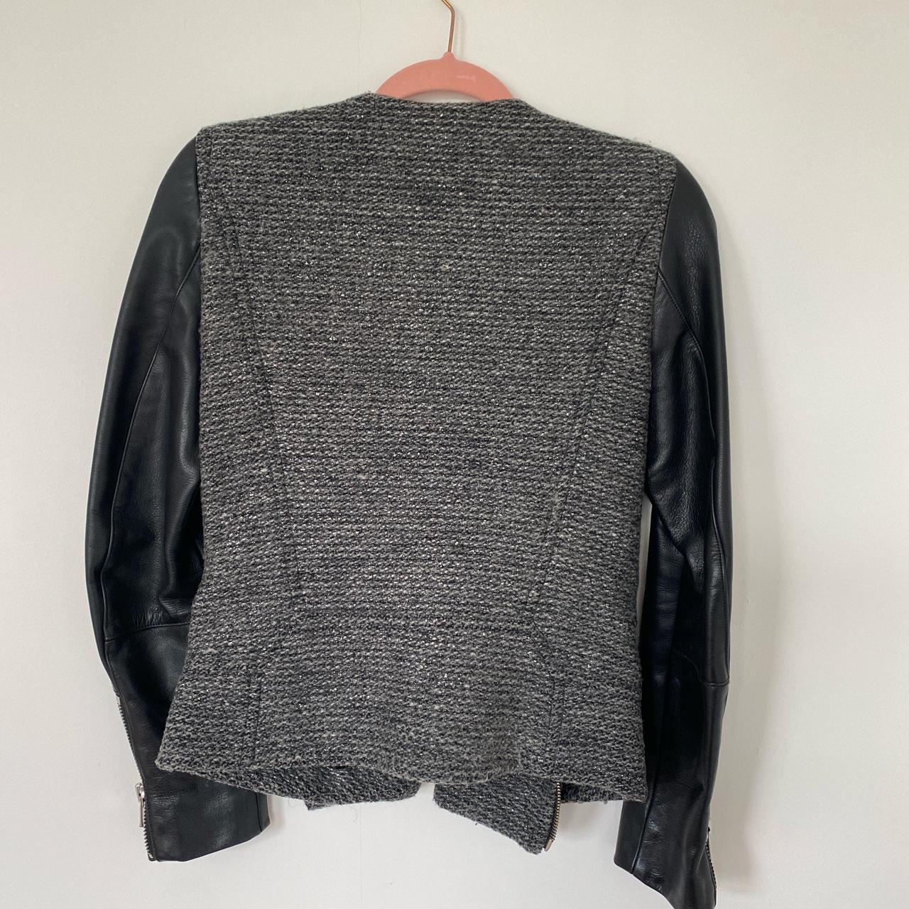 Maje Women's Grey and Black Jacket | Depop