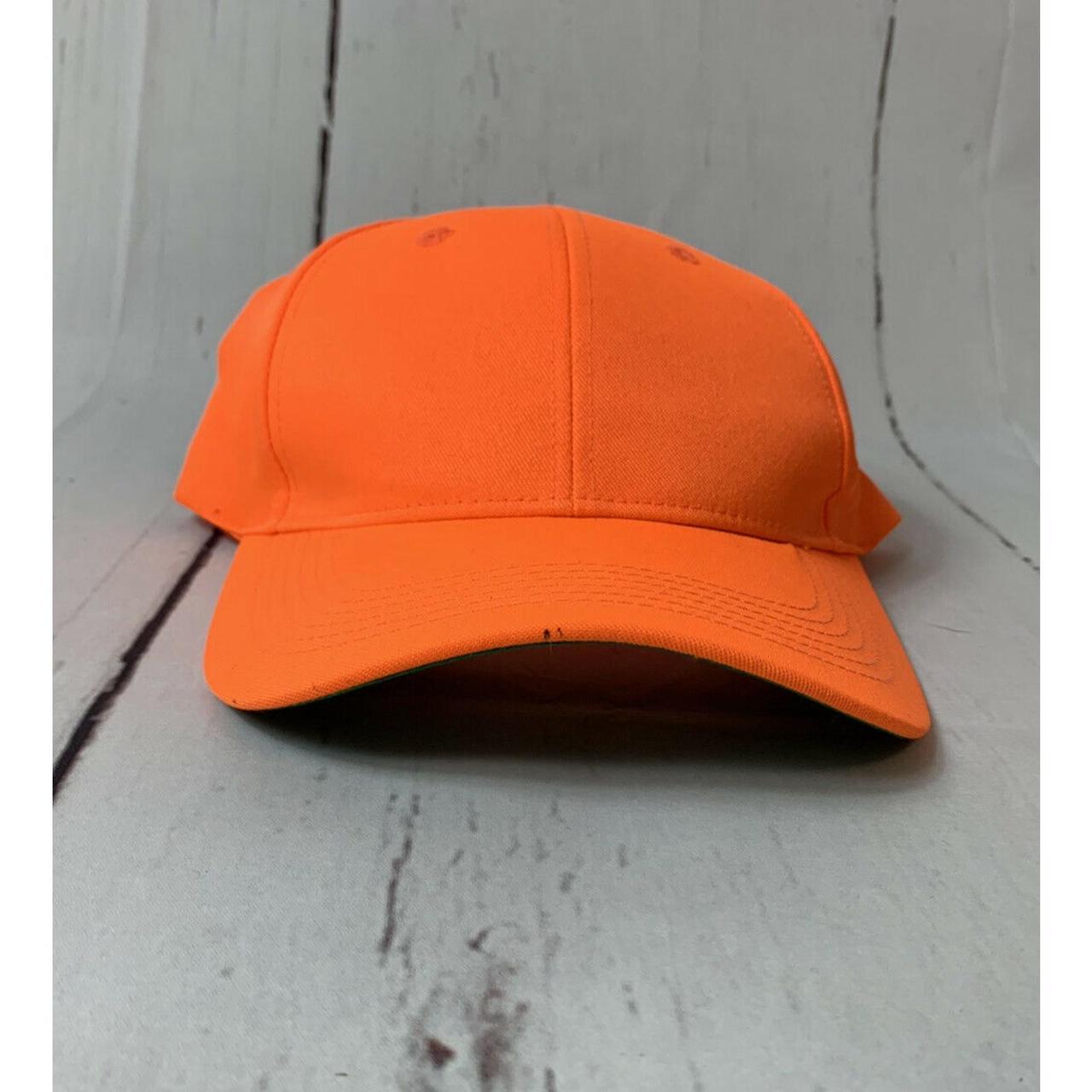 HUNTER ORANGE HUNTING CAP HAT ONE SIZE ADJUSTABLE... - Depop