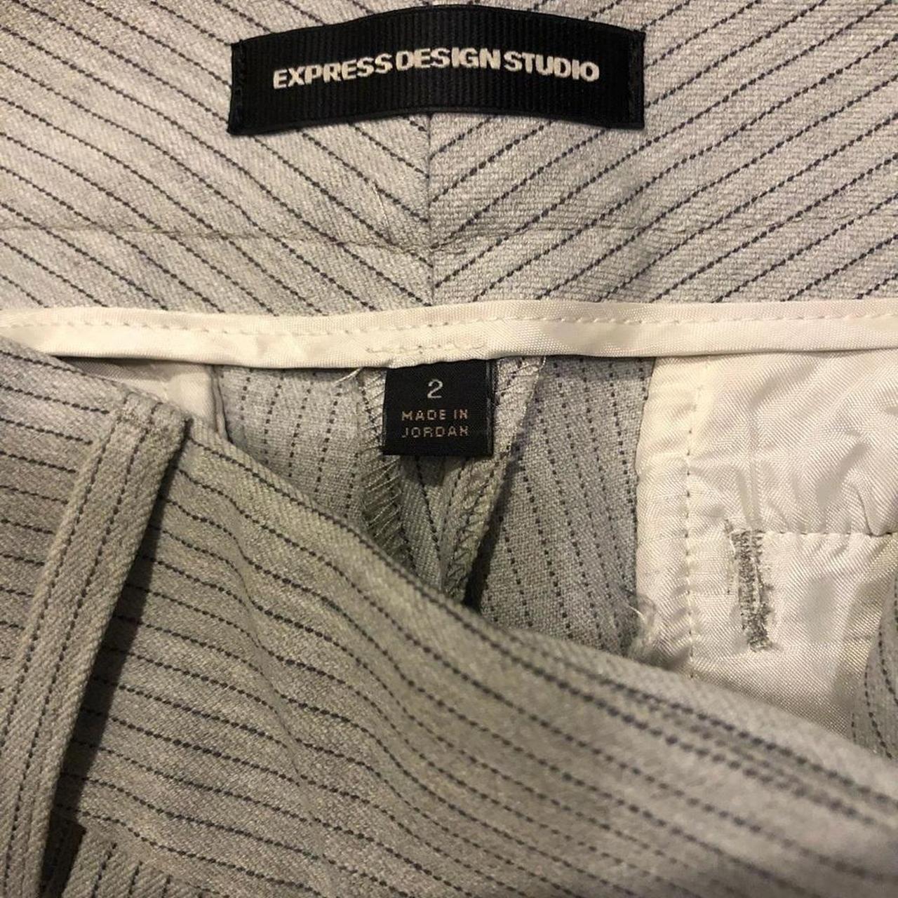Express Design Studio gray with black pinstripe... - Depop