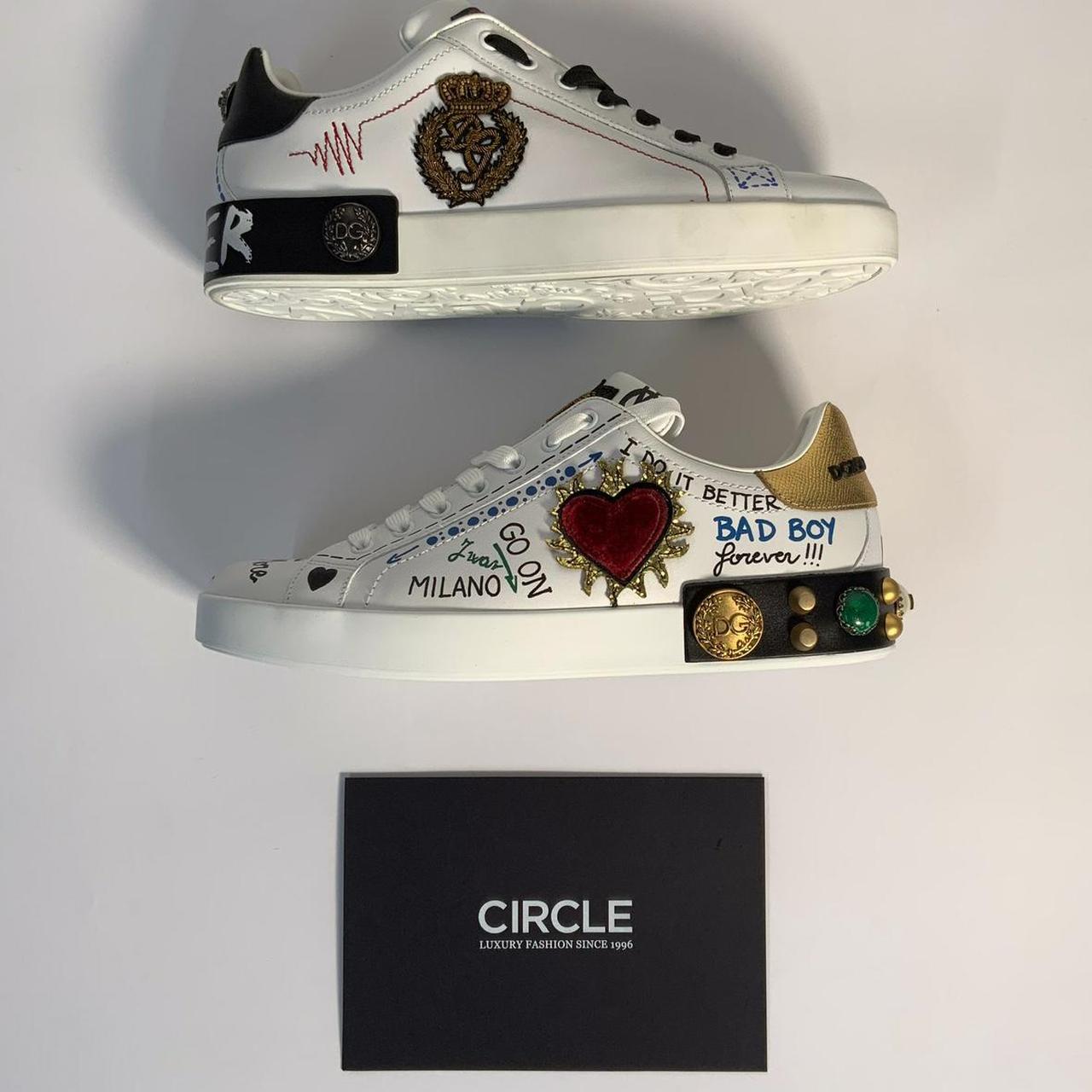 Dolce & Gabbana *ODD SHOES* White trainers with... | Depop