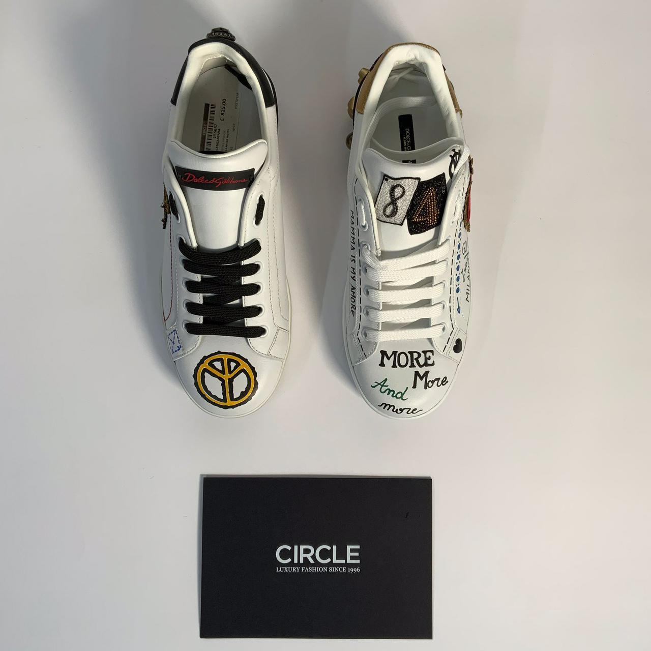 Dolce & Gabbana *ODD SHOES* White trainers with... | Depop