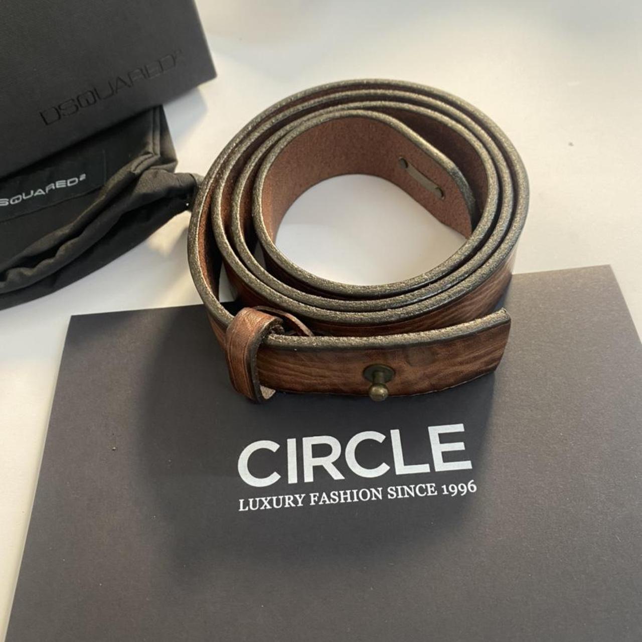 Dsquared 2 brown leather belt. Made in Italy. Not... - Depop