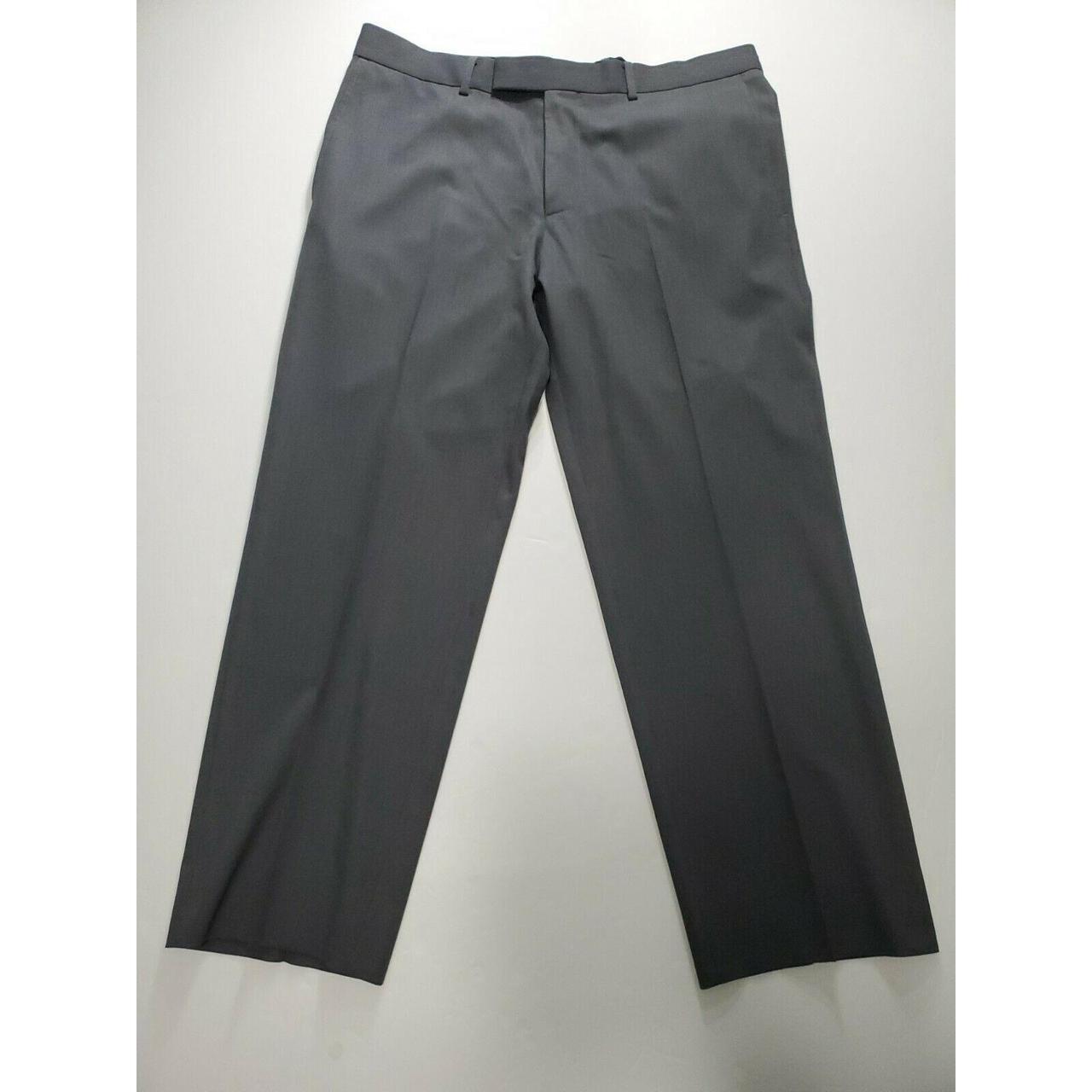 Hugo Boss Gray Wool Parker Dress Slacks Trousers... - Depop