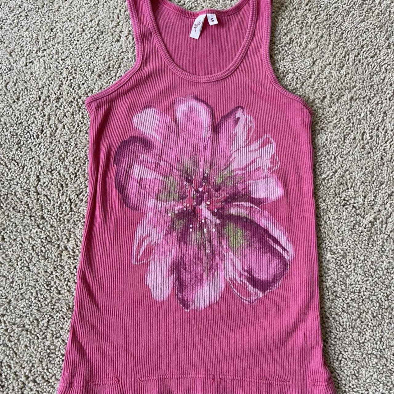 Super cute hot pink tank from Joie. Flat sequin... - Depop