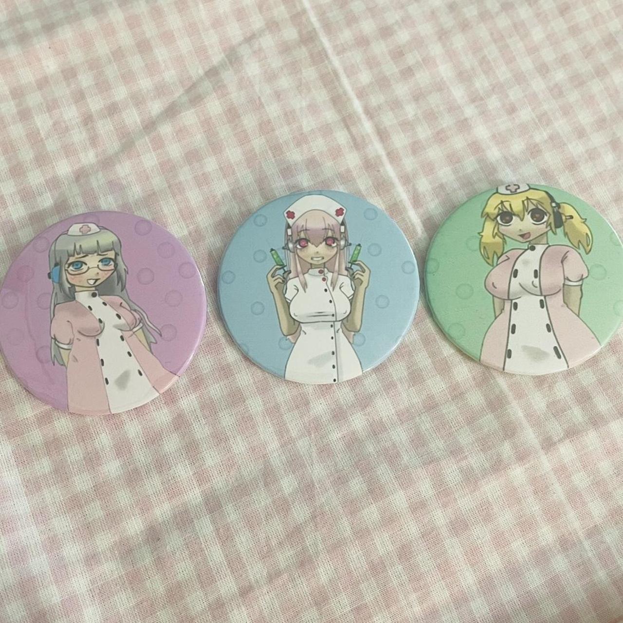 Super sonico, pochaco and taruco buttons! I make... - Depop