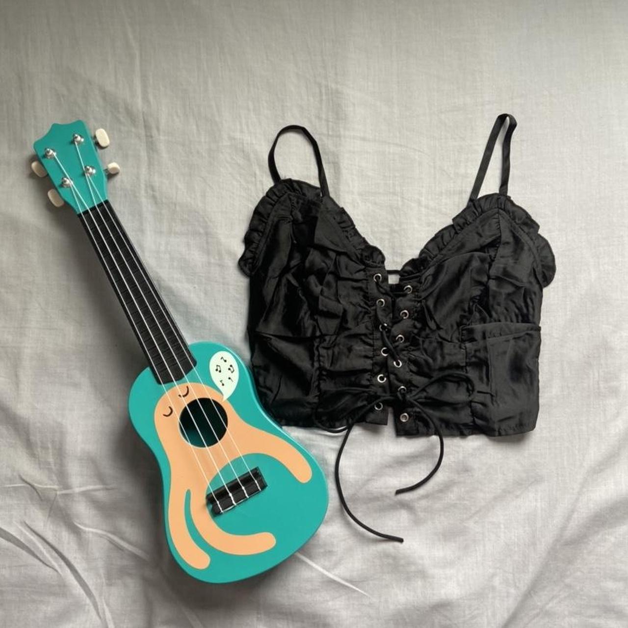 Black lace up cropped top // SHEIN // size S Sexy... - Depop