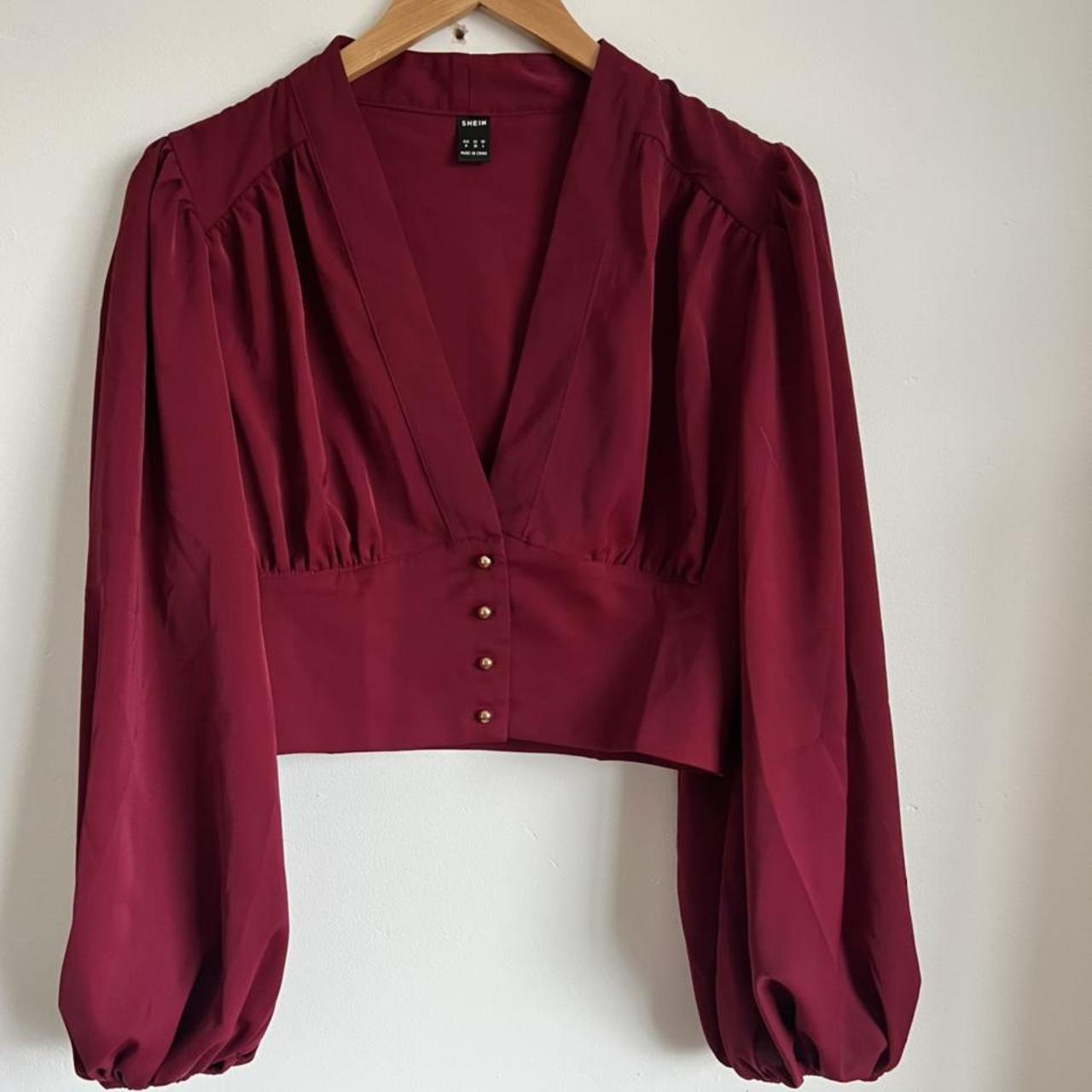 Beautiful raspberry red balloon sleeve blouse.... - Depop