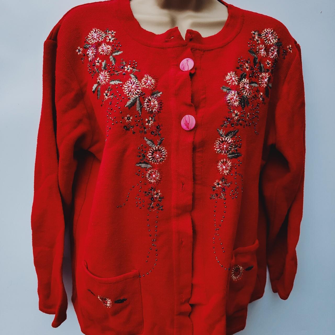Ladies cute vintage button up jumper cardigan size m... - Depop