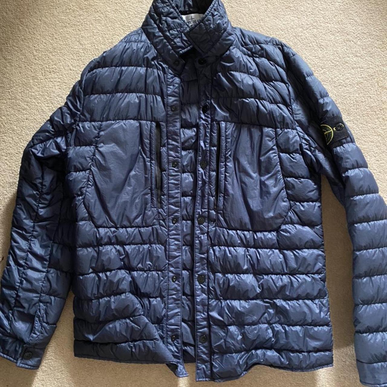 Stone Island Men's Blue and Navy Jacket | Depop