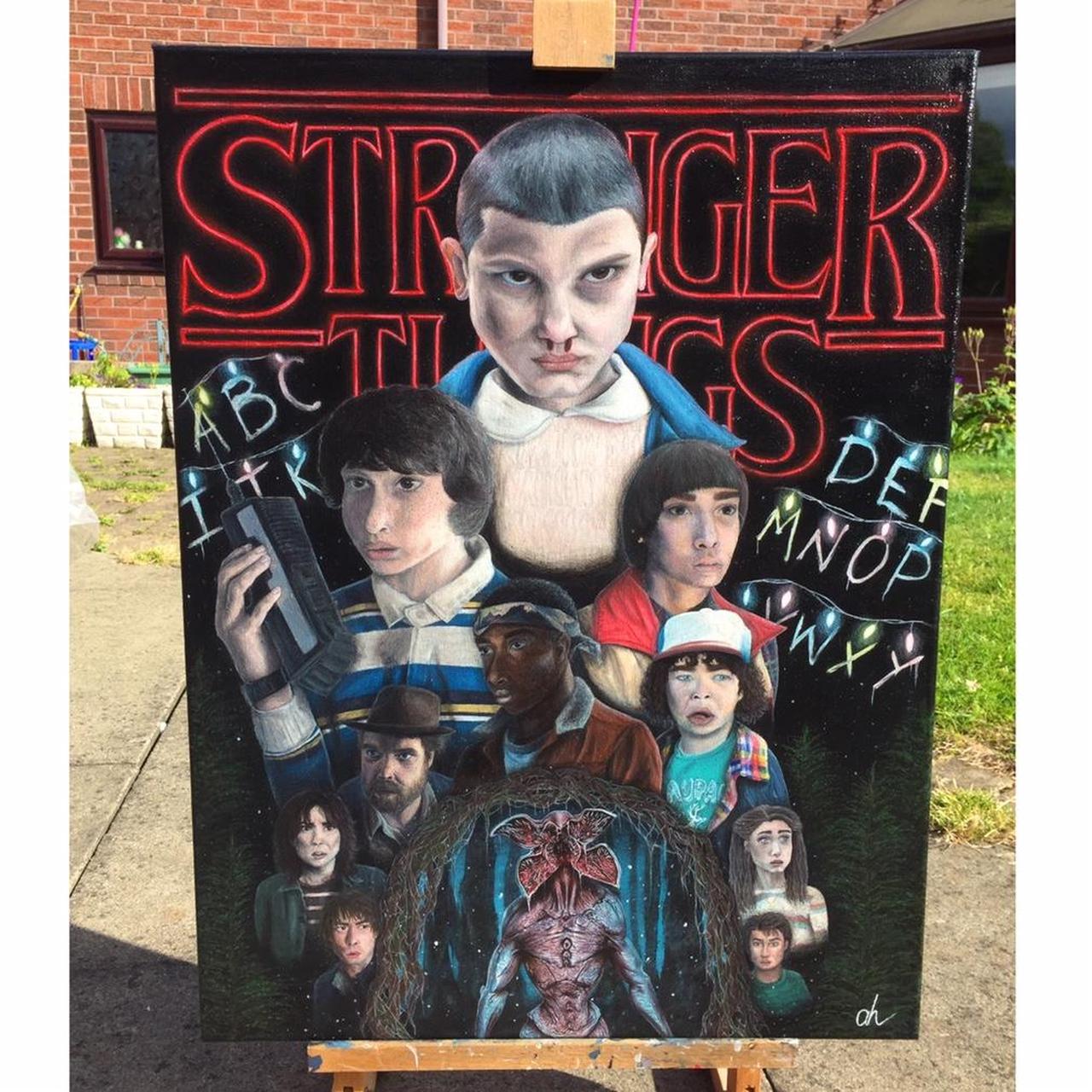 Stranger Things Season 1 art painting 🍁Reserves... - Depop