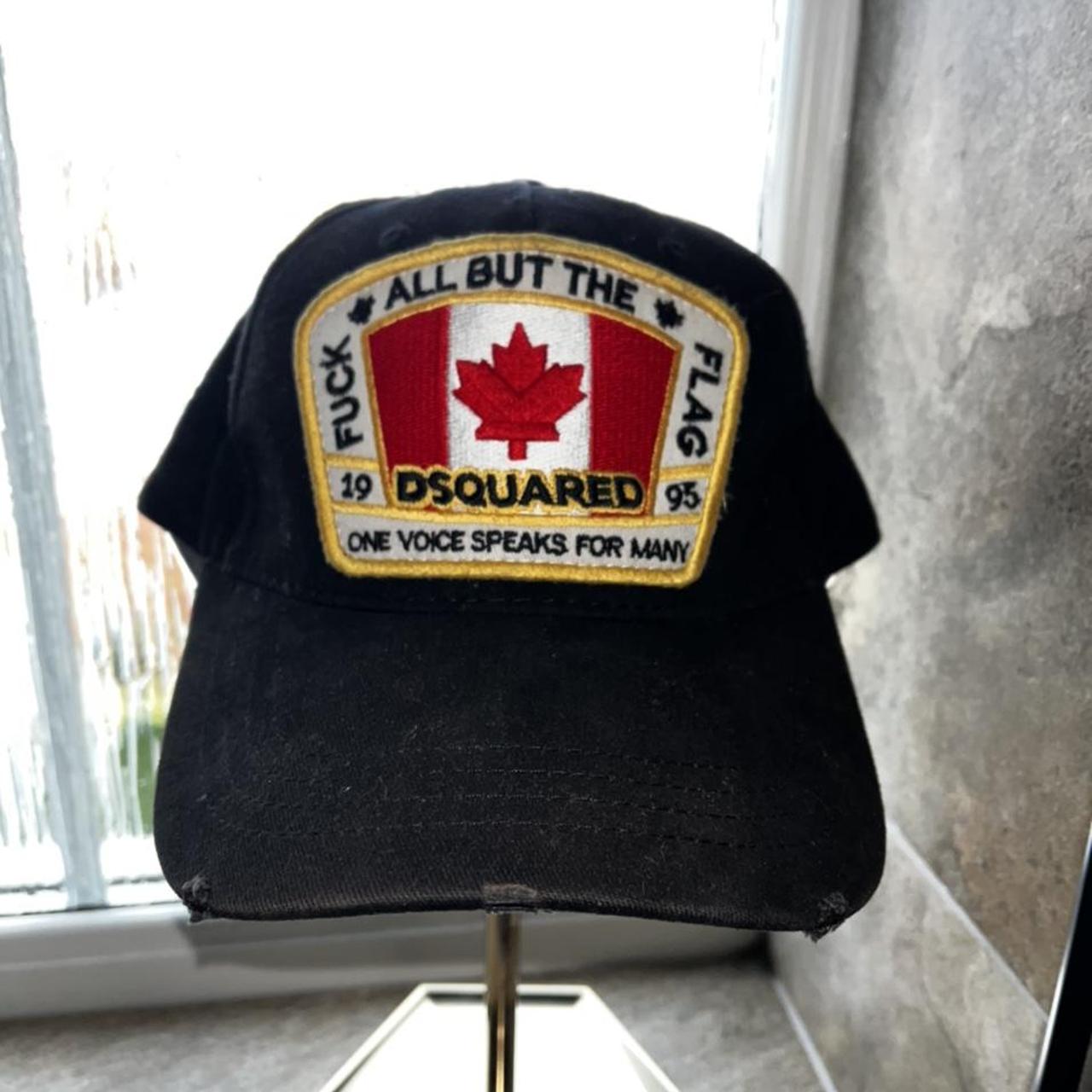 Dsquared2 Men's Black and Yellow Hat | Depop