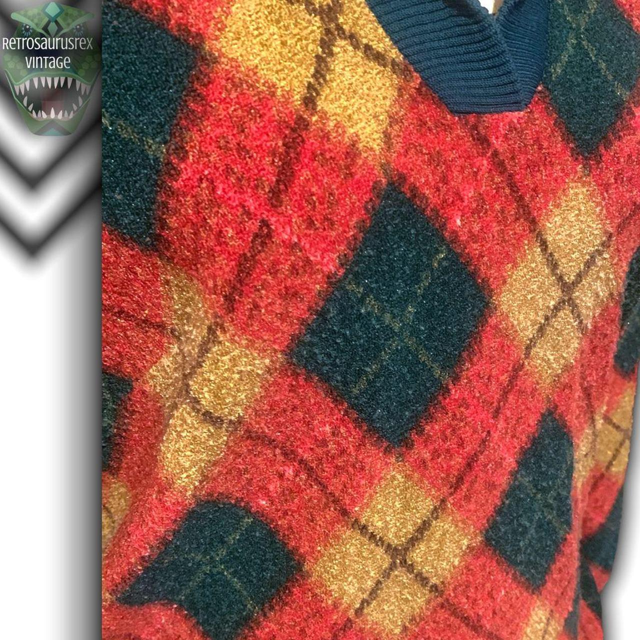 Vintage 1970’s Funky Twee Argyle Pullover Sweater... - Depop