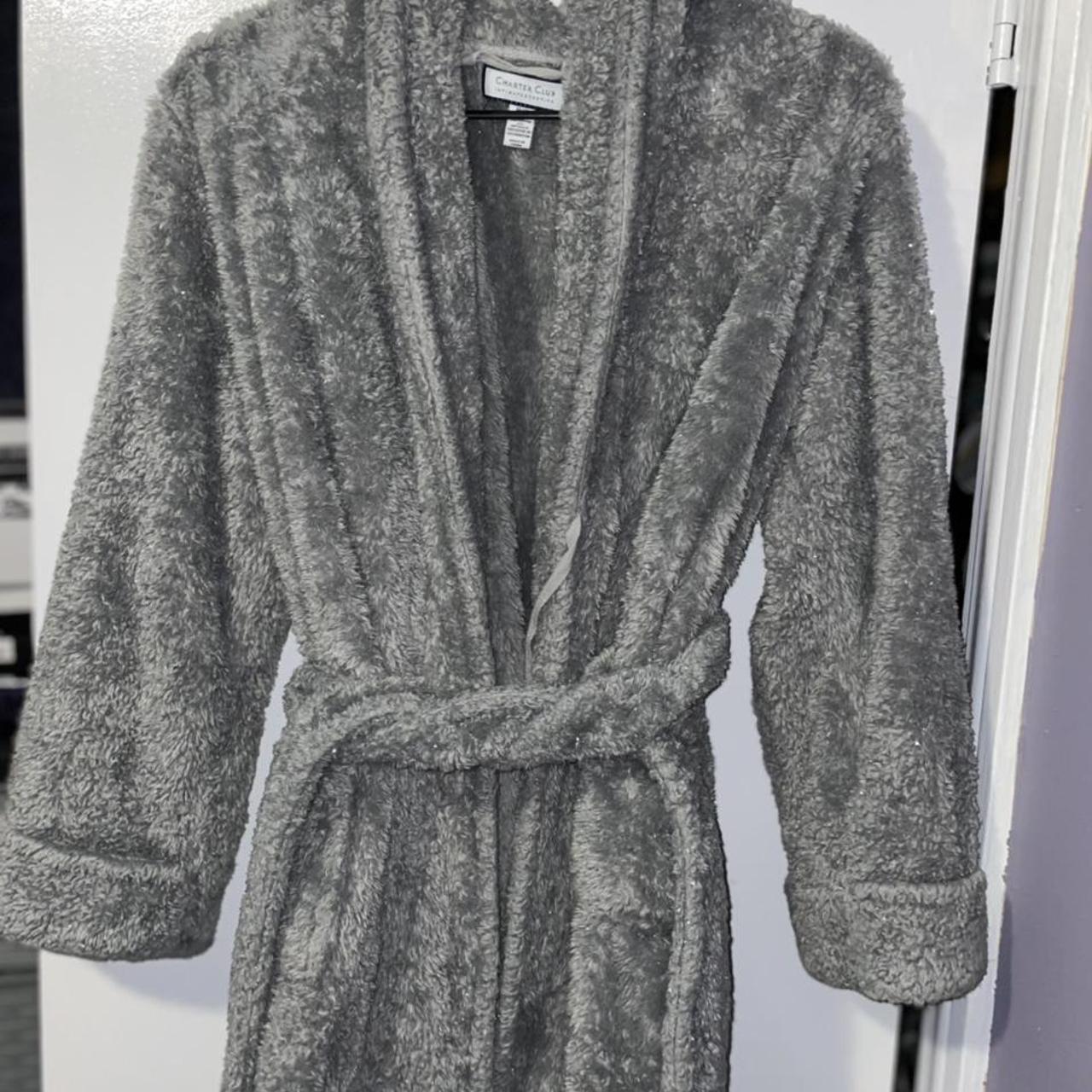 cute sparkly grey fluffy robe from charter... - Depop