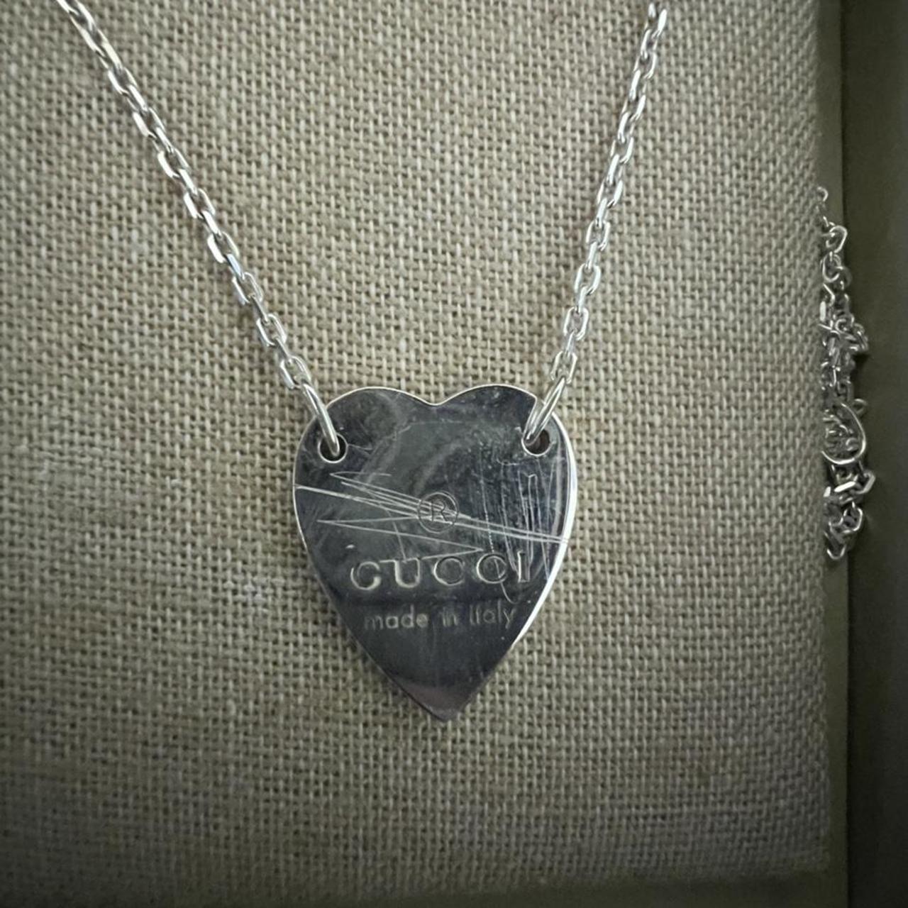 Gucci women’s necklace with heart pendant. Not been... - Depop