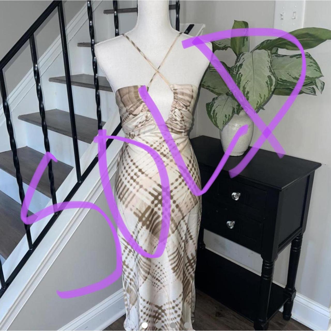 **SOLD**BACKLESS LACE UP SATIN MIDI DRESS #laceup... - Depop