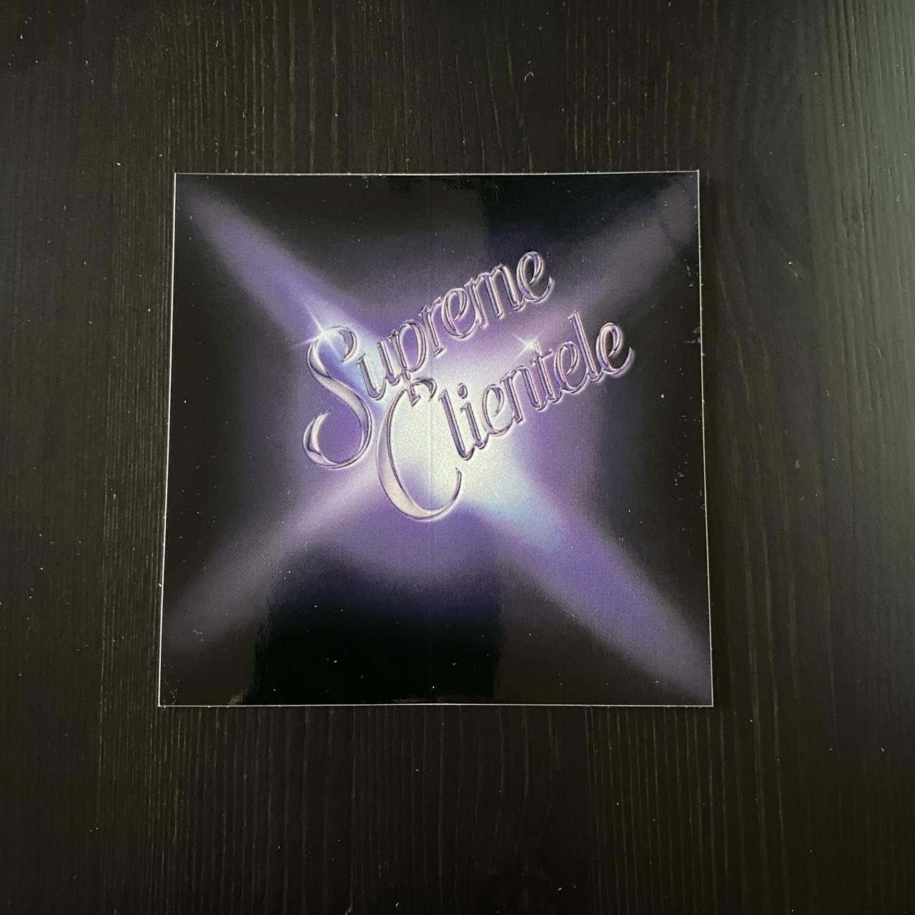Supreme Purple and Black Stickers | Depop
