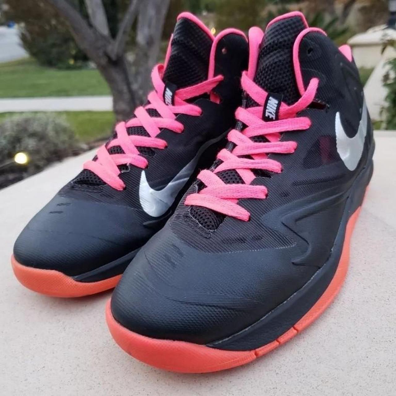 NIKE Hyperquick Basketball Shoes. Black/Pink/Silver... - Depop