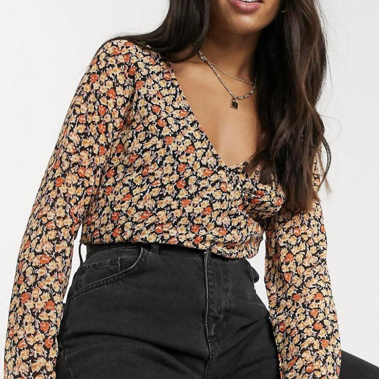 Wednesday’s Girl wrap top in ditsy floral. Size... - Depop