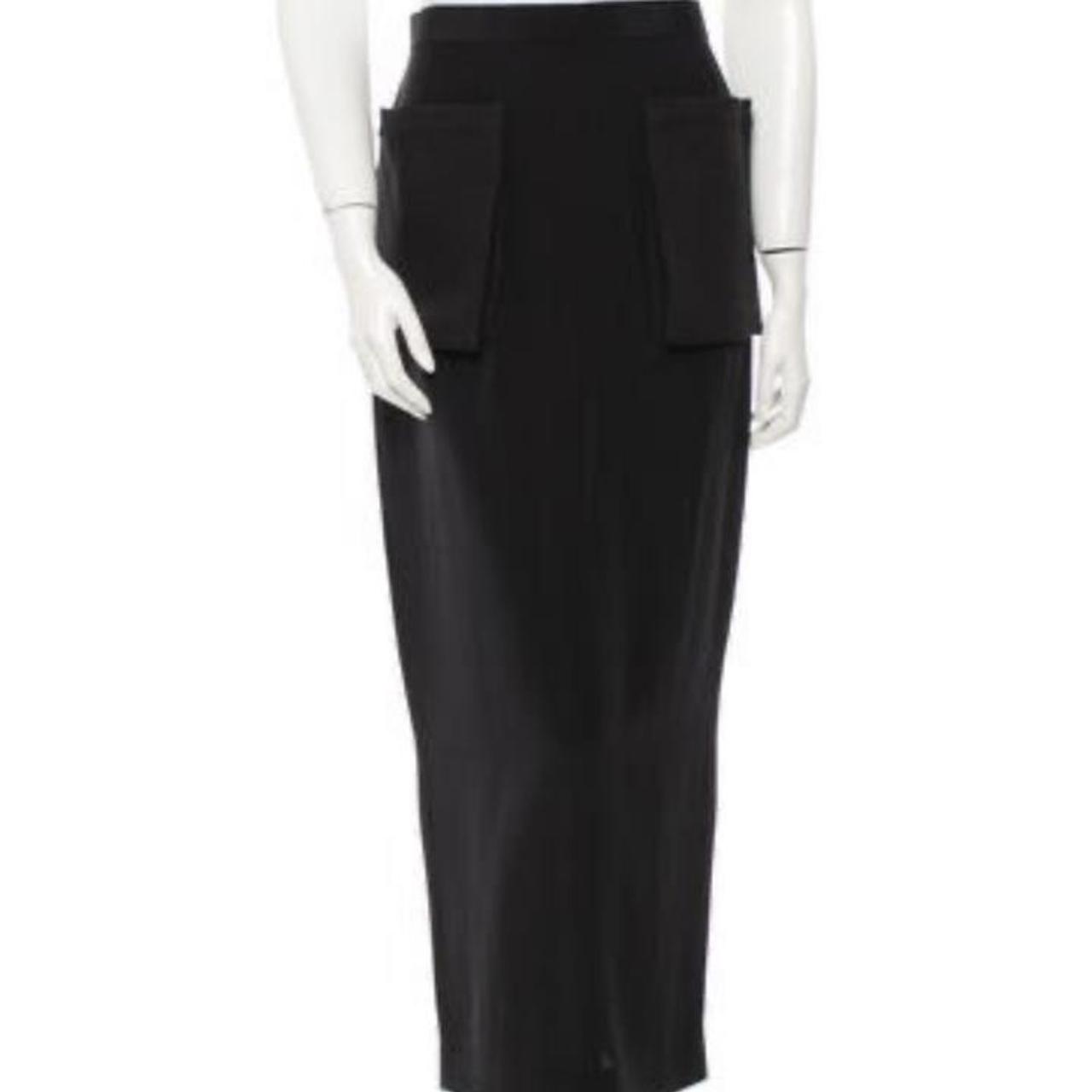Long black PROTAGONIST skirt with large front... - Depop