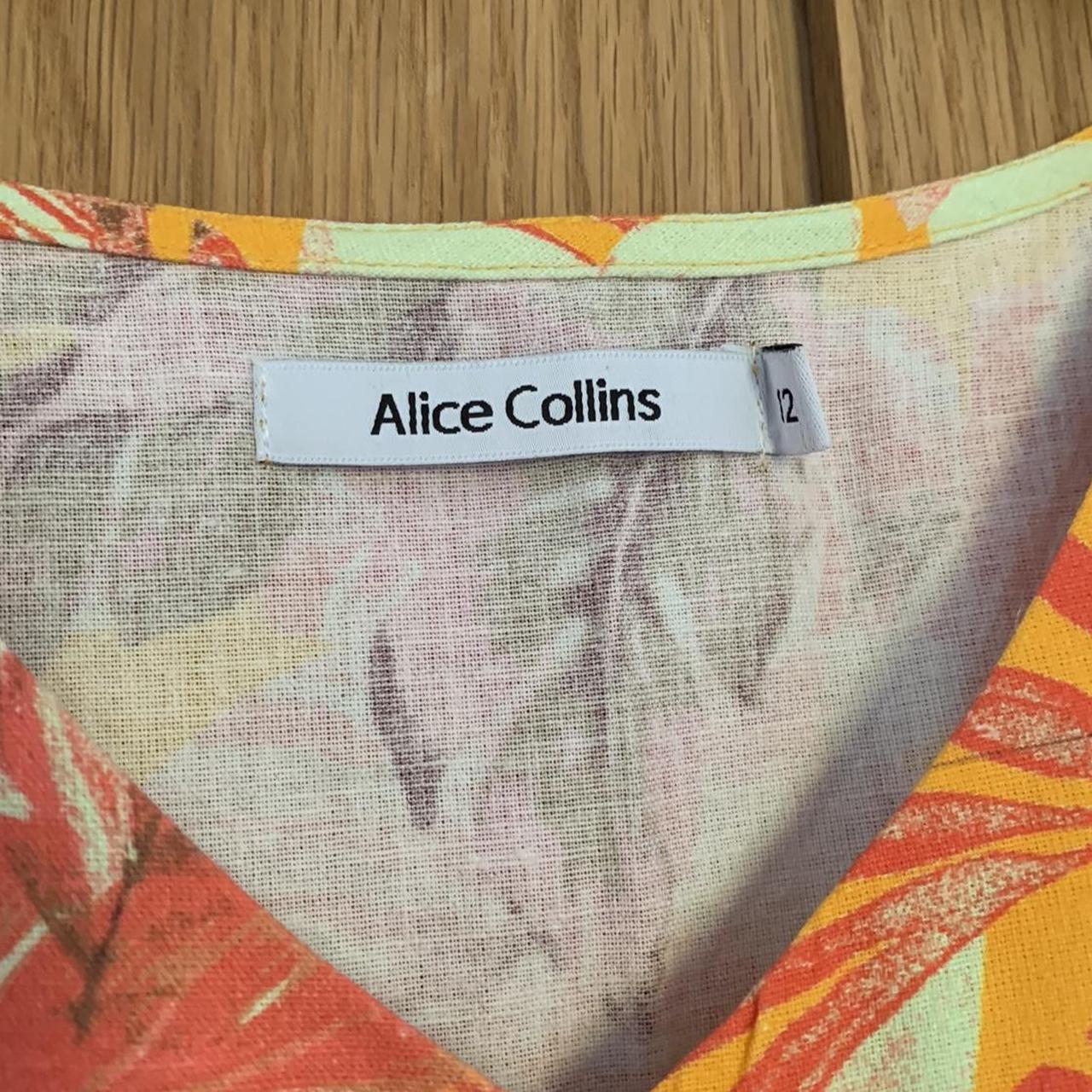 Alice Collins Women's Orange and Yellow Dress | Depop