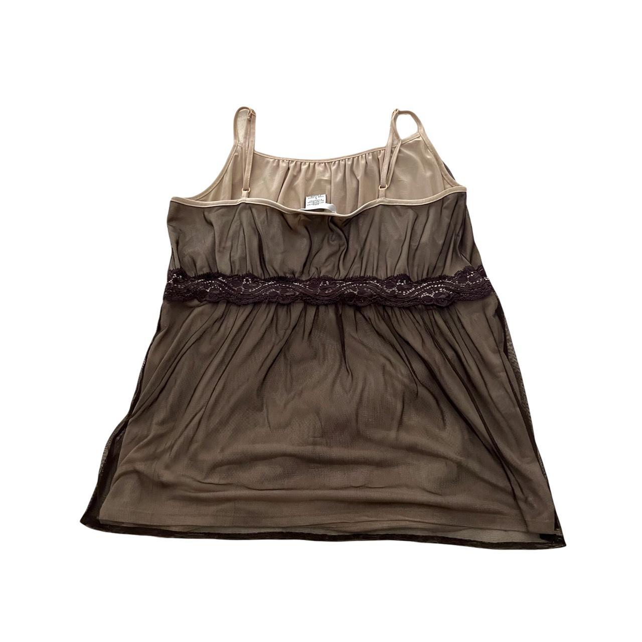 sheer brown laced tank top, this one is so cute so... - Depop