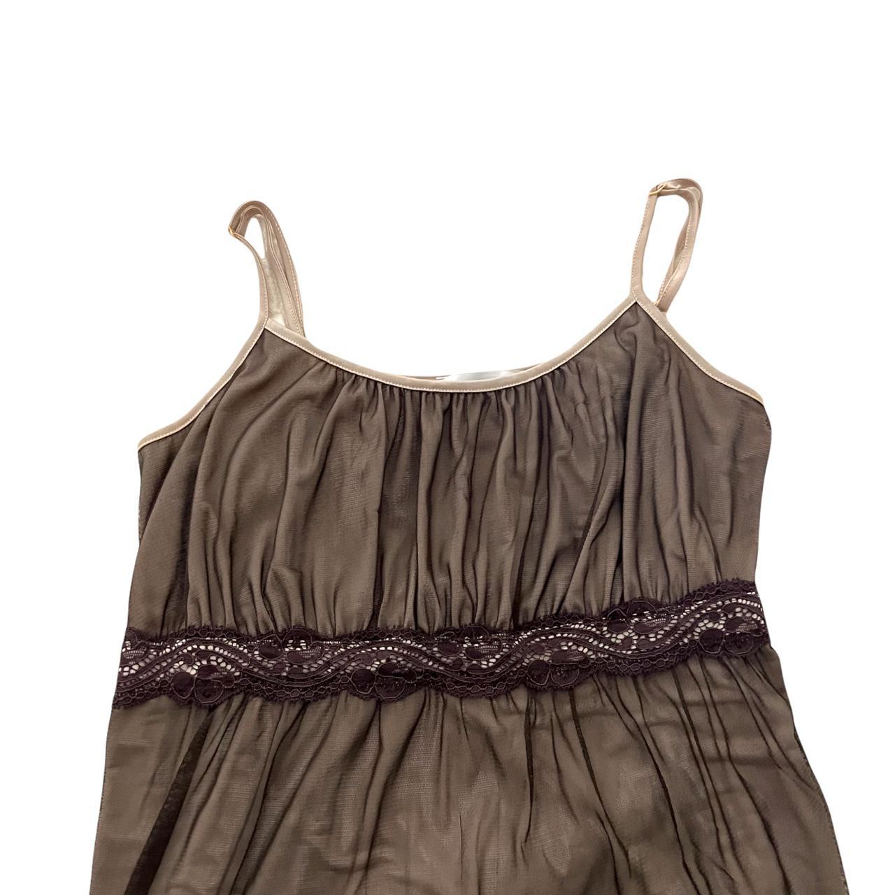 sheer brown laced tank top, this one is so cute so... - Depop