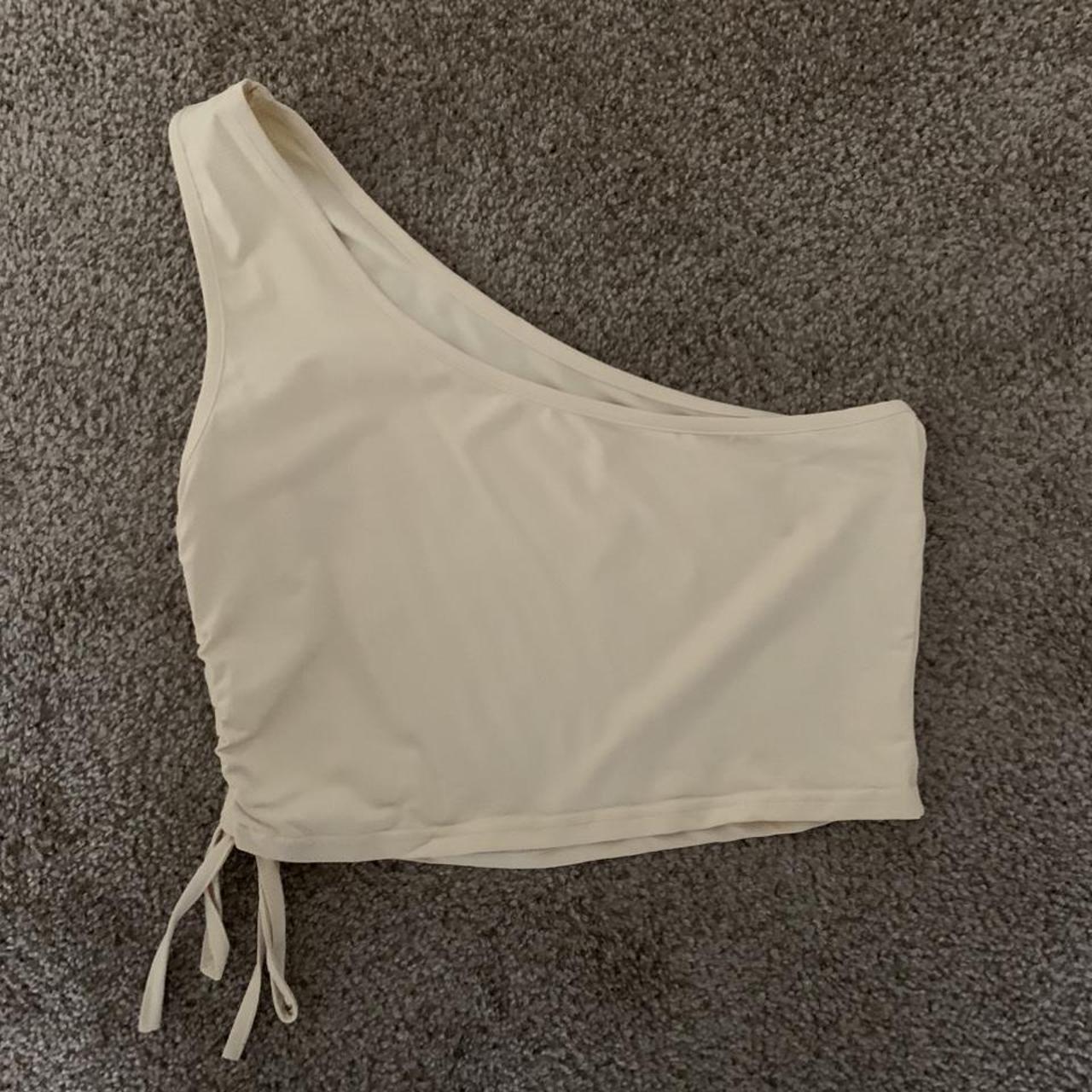 Super cute cream color crop top! Can be worn either... - Depop