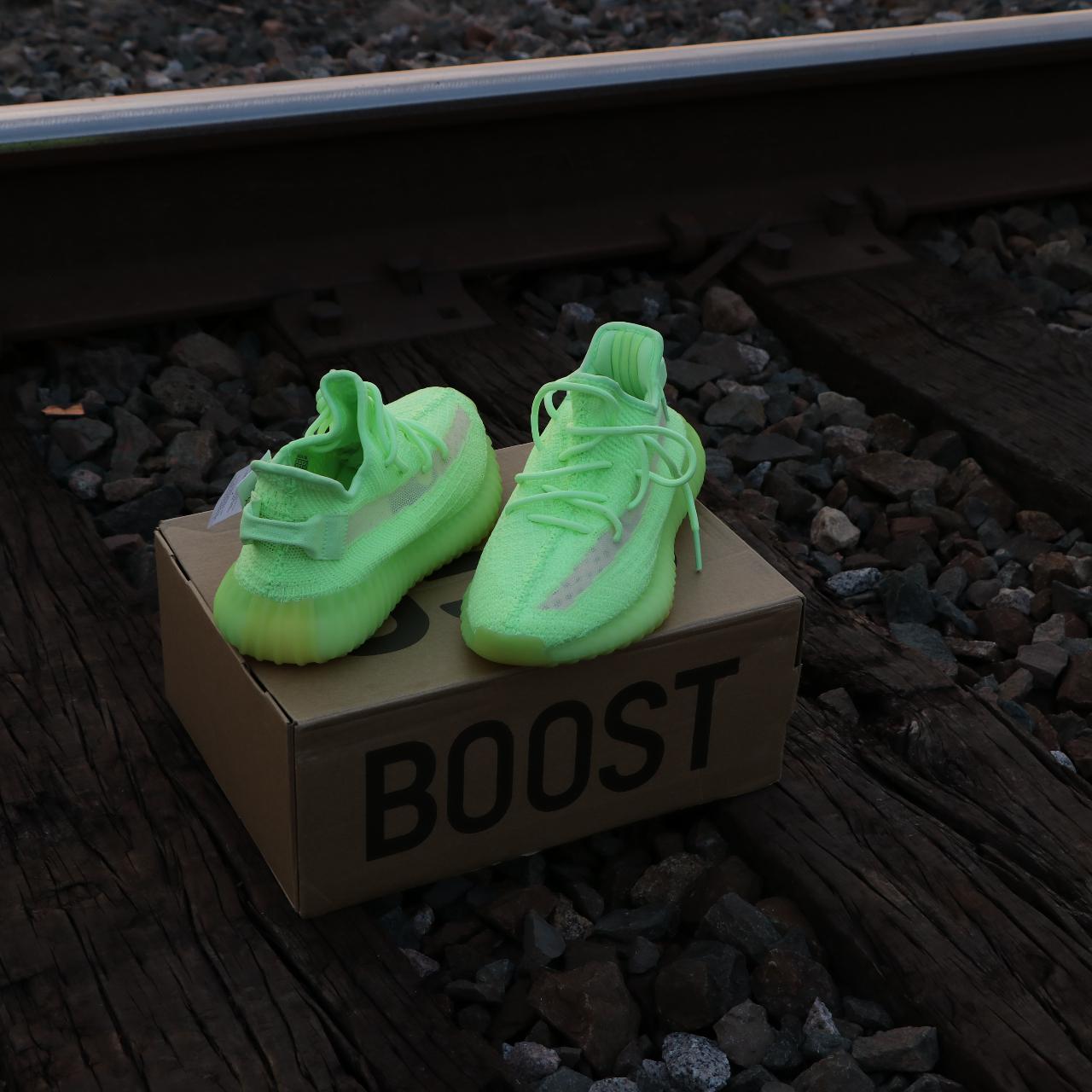 Yeezy Boost 350 V2 GID 'Glow' Size 8 1/2. Deadstock.... - Depop