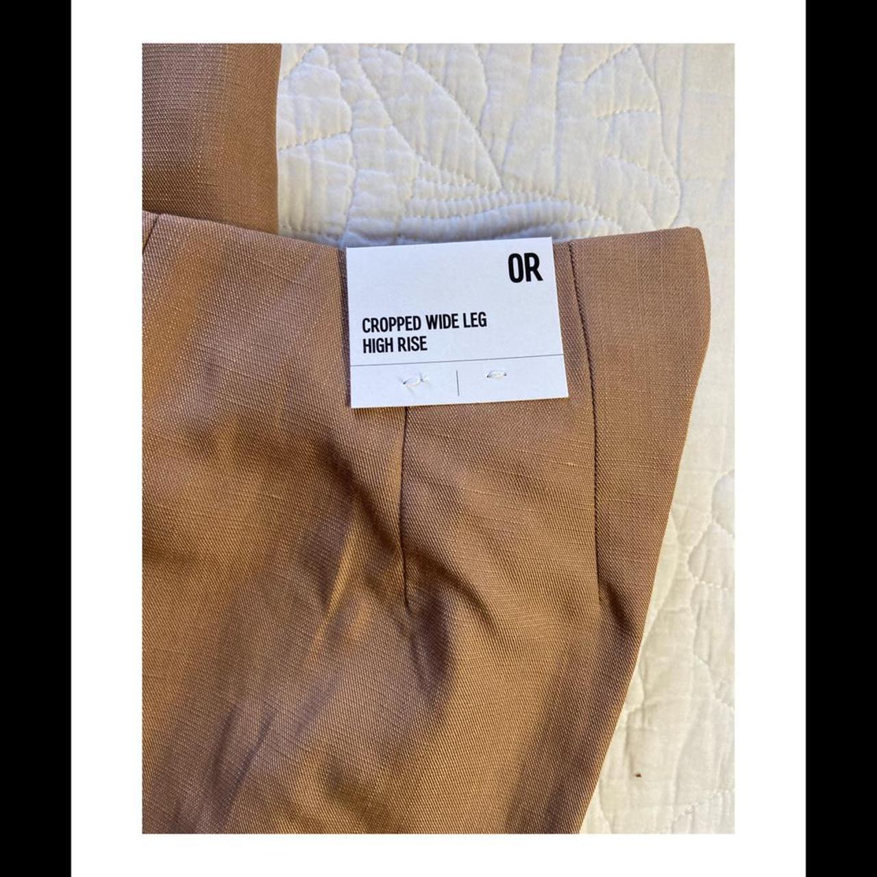 Express cropped wide leg high rise pants. Khaki... - Depop