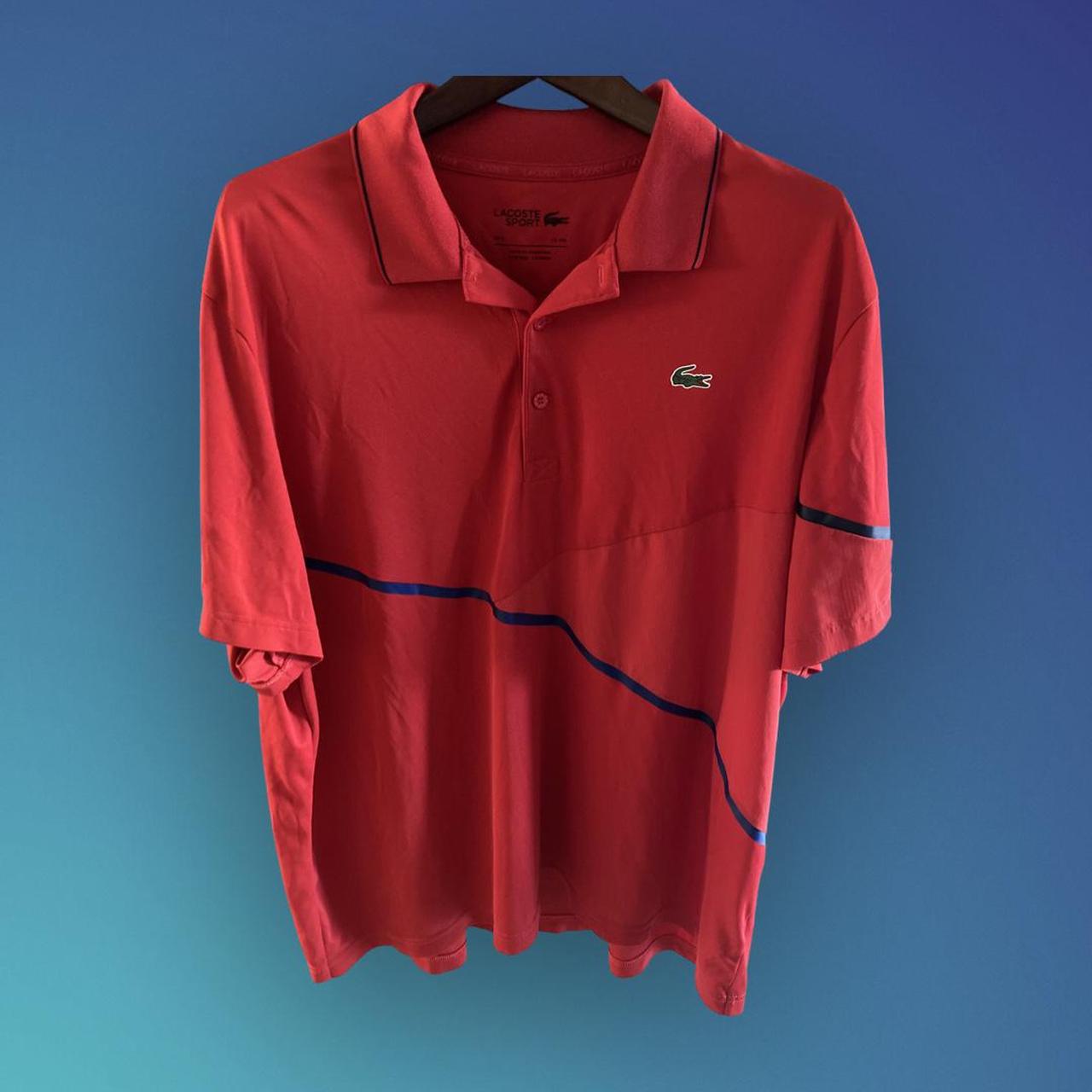 Red ultra dry Lacoste polo - Depop