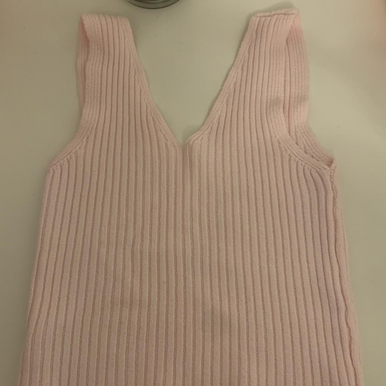 Pink Brandy Melville ribbed tank top- Never worn - Depop