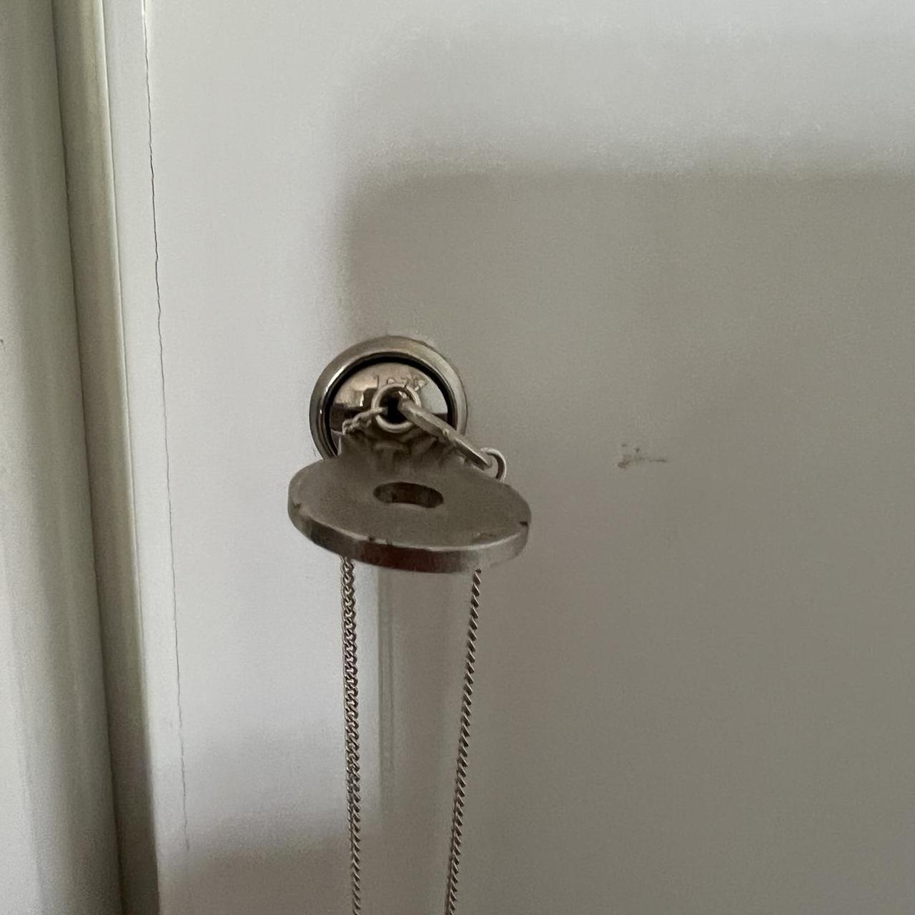 Wright and Teague silver necklace with drop pearl... - Depop