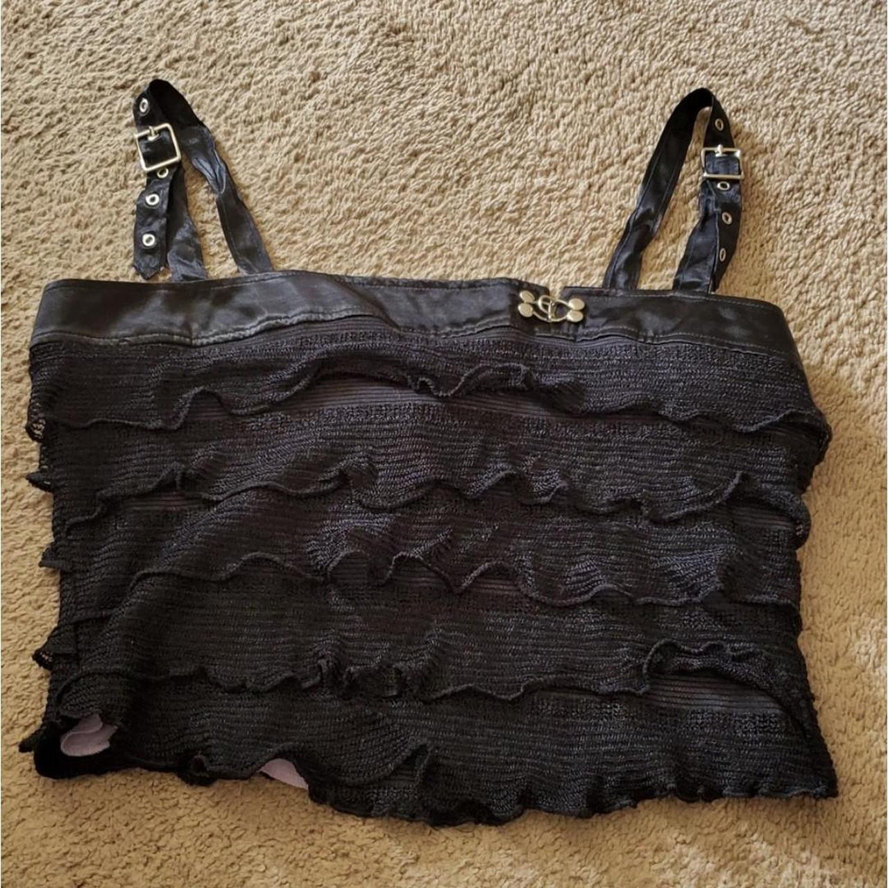 Lip Service 'On the Fringe 2' 2003 Ruffle Top sz... - Depop